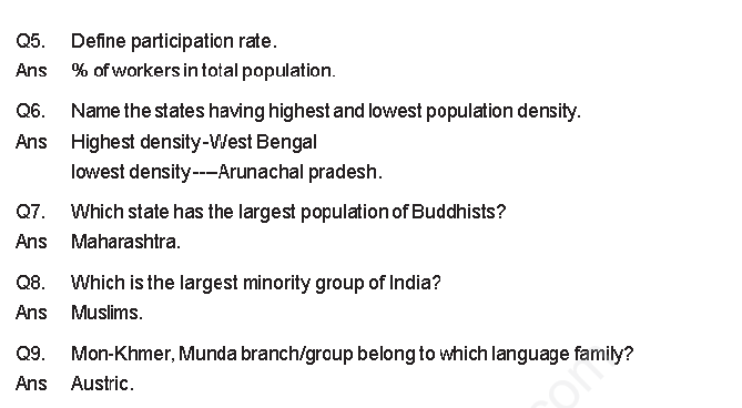 Cbse Class 12 Geography Population Distribution Assignment Set A 2025